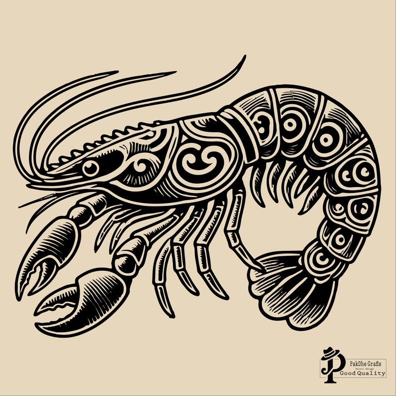 Shrimp SVG, Engraving File for Laser Machines, Clipart for Cricut ...
