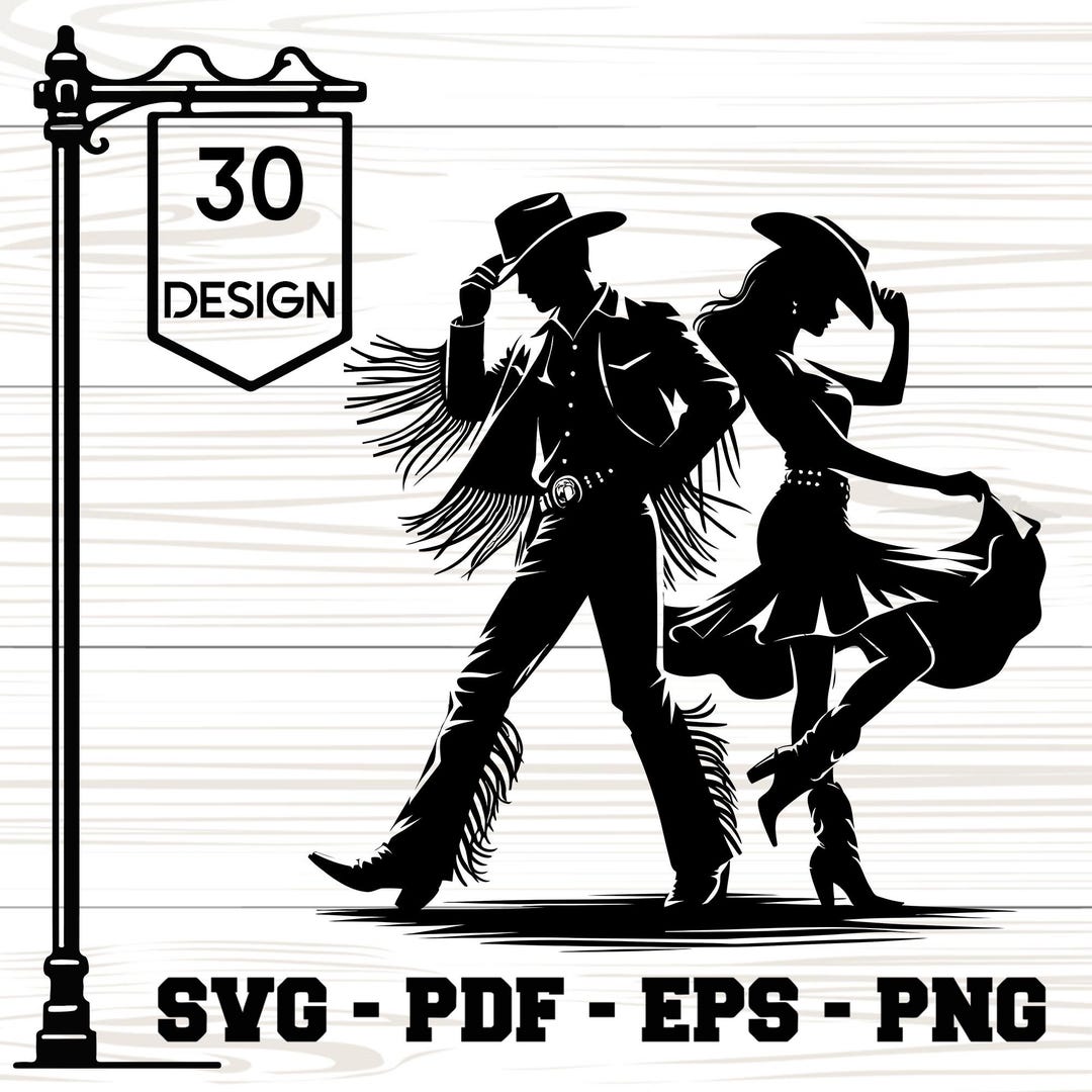 Cowboy Dance SVG, Engraving File for Laser Machines, Clipart for Cricut ...