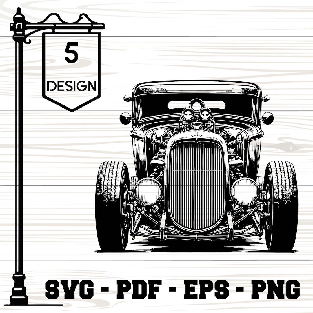 Rat Rod Svg–classic Hot Rod Style ,ford Model Vintage Car Design | Bold ...