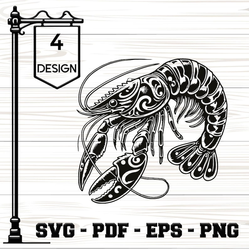 Shrimp SVG, Engraving File for Laser Machines, Clipart for Cricut ...