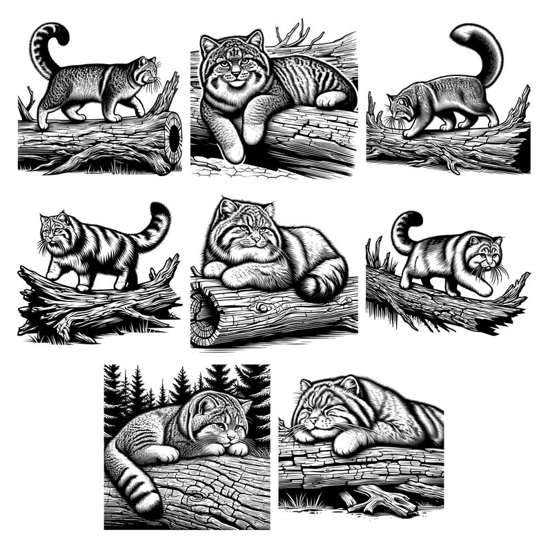 Pallas Cat SVG, Engraving File for Laser Machines, Clipart for Cricut ...