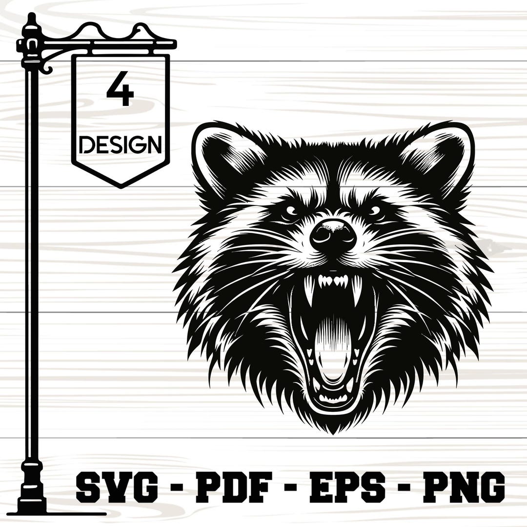 Raccoon SVG, Screaming Raccoon, Clipart for T-shirts ,mugs | Woodland ...