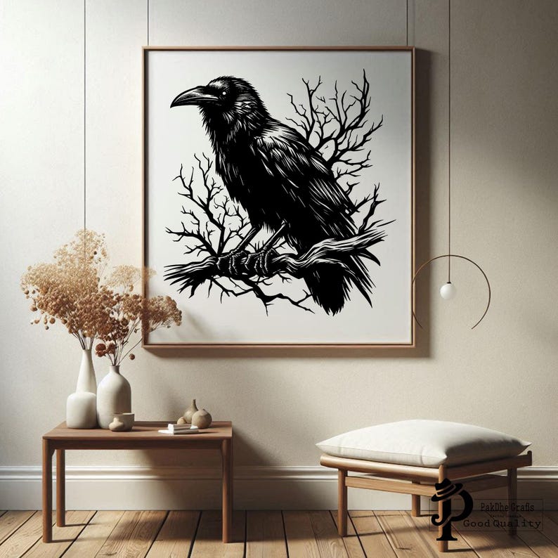 Crow SVG, Engraving File for Laser Machines, Clipart for Cricut ...