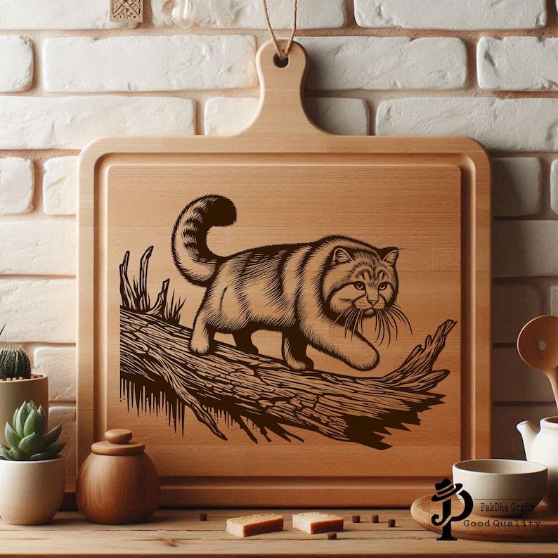 Pallas Cat SVG, Engraving File for Laser Machines, Clipart for Cricut ...