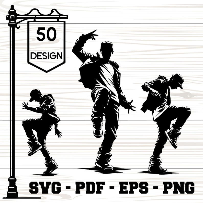 Hip Hop Dance SVG, Engraving File for Laser Machines, Clipart for ...