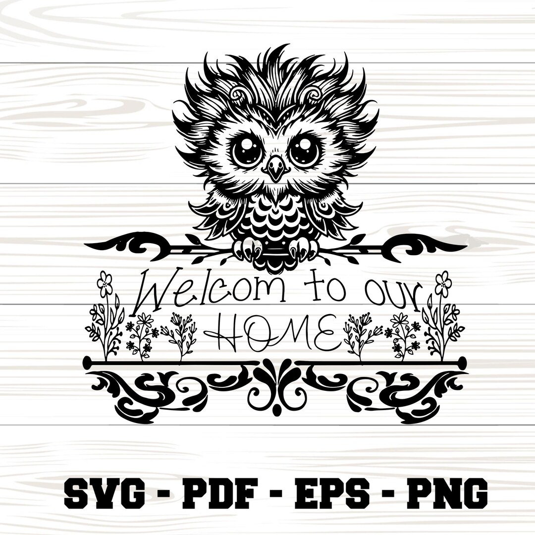 Welcome Home Owl Door Hanger SVG: Laser Cut File (digital Download) - Etsy
