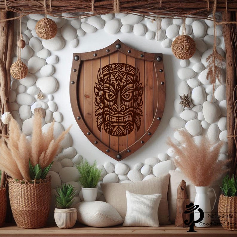 Tiki Mask SVG, Engraving File for Laser Machines, Clipart for Cricut ...