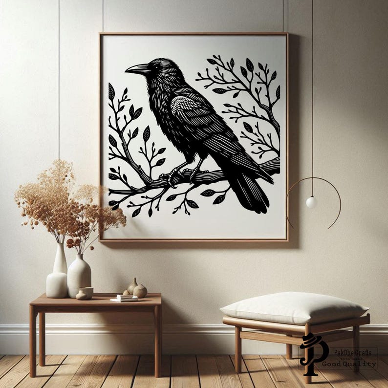 Crow SVG, Engraving File for Laser Machines, Clipart for Cricut ...
