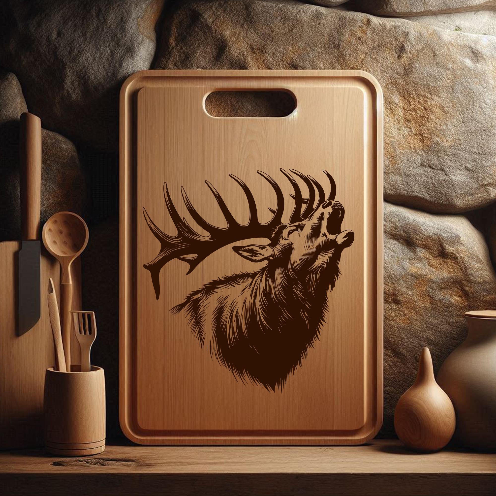 Elk Bugling SVG, Engraving File for Laser Machines, Clipart for Cricut ...