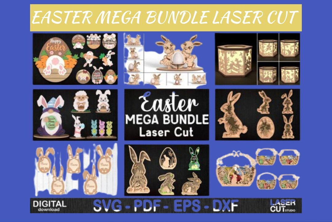 Easter Mega Bundle Laser Cut Files | 3mm Material | Svg, Pdf, Dxf, EPS | DIY Ornaments & Décor ...