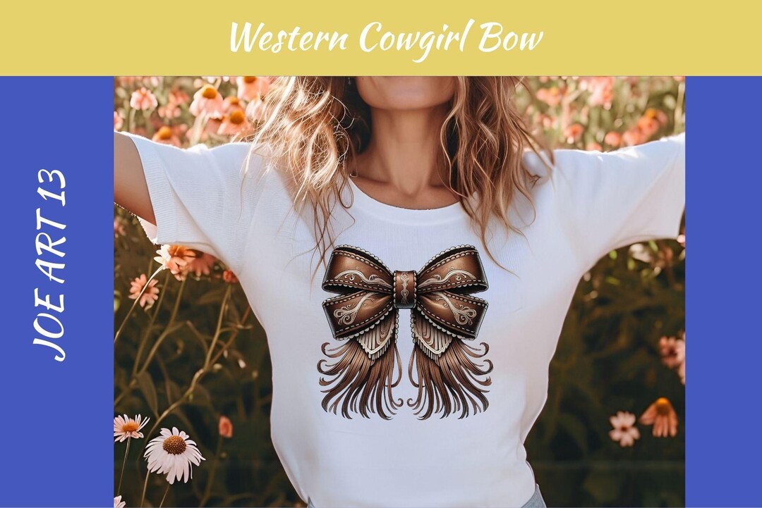 Western Cowgirl Bow PNG | Country Bow Sublimation | 300 DPI Transparent ...