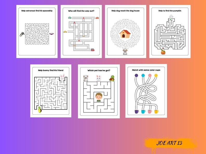 10 Fun Maze Puzzles for Kids – Printable 8.5x11" PDF – Boost Problem ...