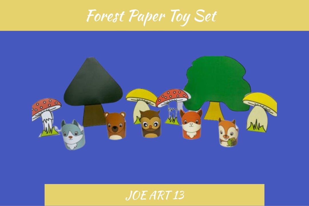 Forest Paper Toy Set, DIY Woodland Diorama, Kids Craft Activity ...