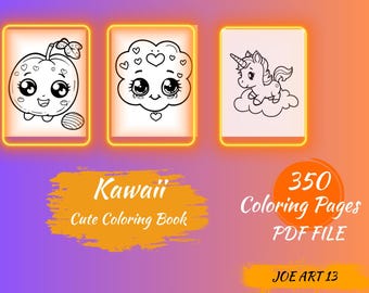 20 Kawaii Coloring Pages for Kids | Fun & Cute Printable PDF | 8.5x11 ...