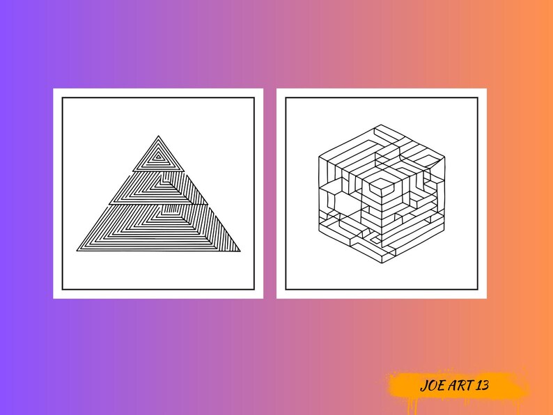 100 Optical Illusions Coloring Book | 8.5x11" PDF | Mind-bending ...