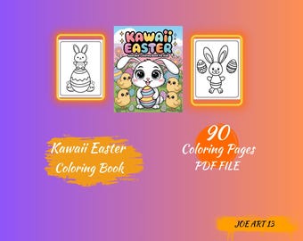 Kawaii Easter Egg Coloring Pages: Bunny Designs (digital Printable) - Etsy