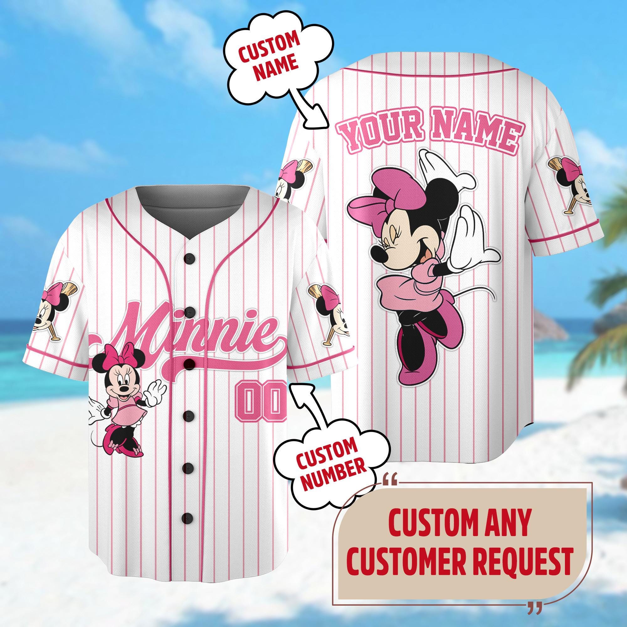 Personalized Mickey Mouse Baseball Jersey, Custom Kid Youth Adult ...