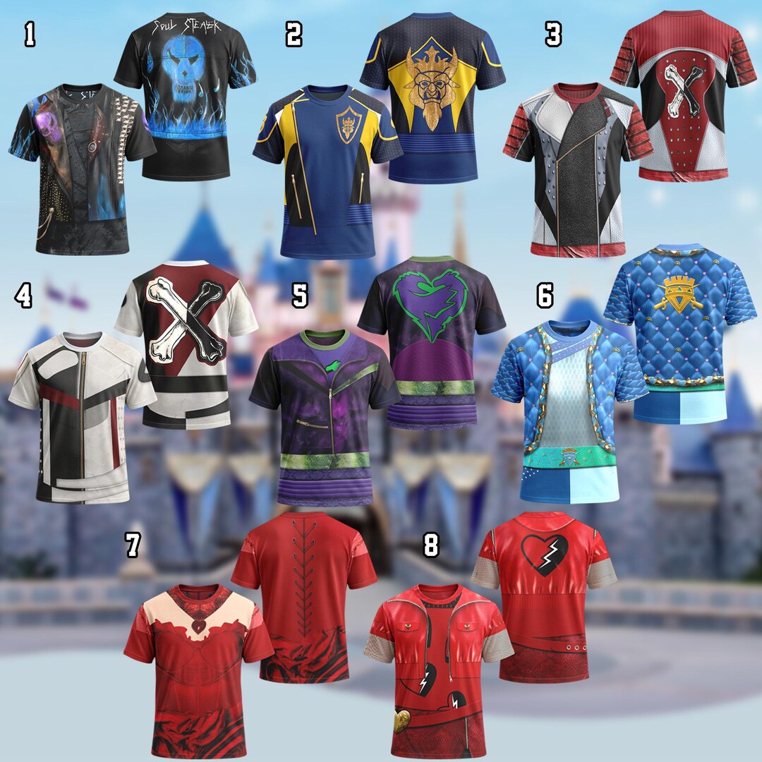 Disney Descendants Halloween Costume 3D T-shirt, Descendants Character ...