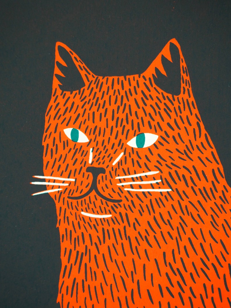 CAT SKULL 8.5 X 11 Screen Print | Etsy