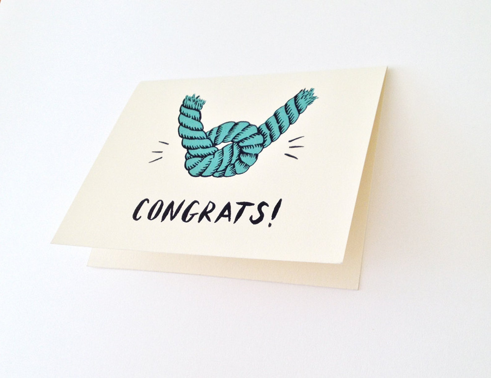 CONGRATS Screen Printed Greeting Card - Etsy