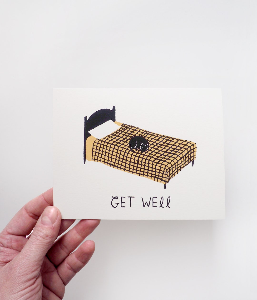 GET WELL - Screen Printed Greeting Card - Etsy
