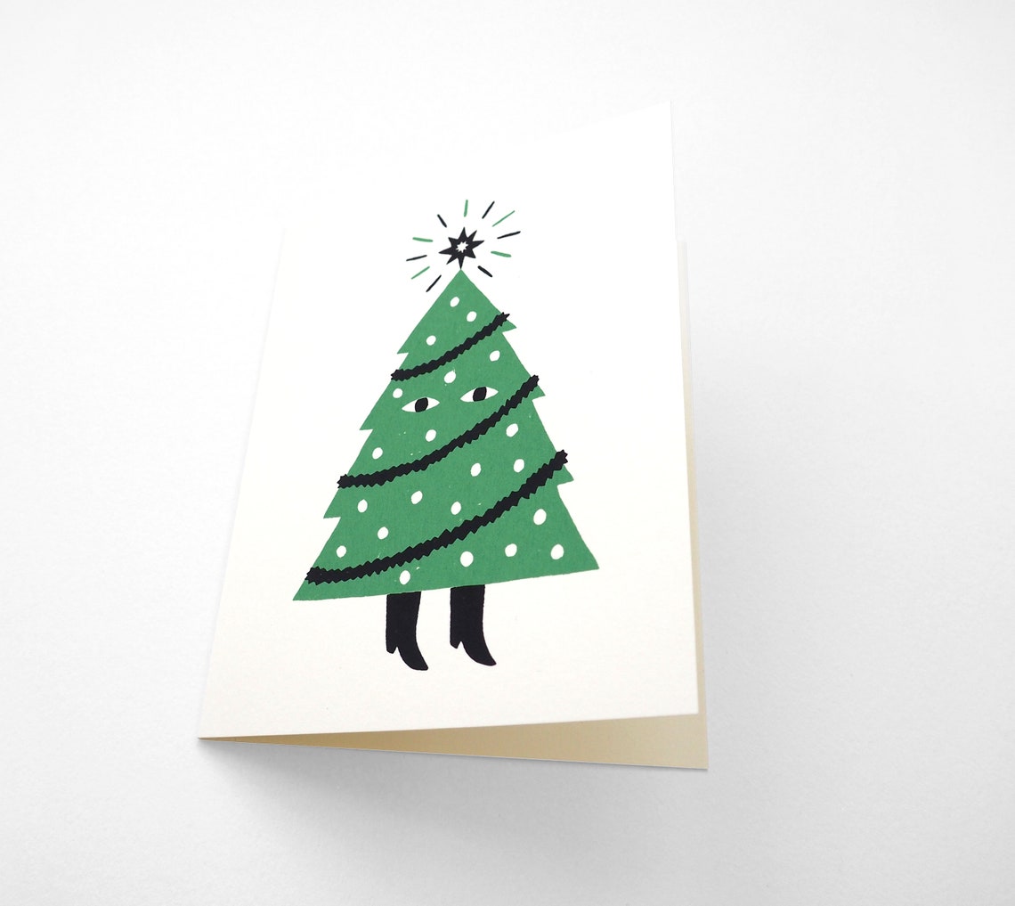 O CHRISTMAS TREE - Screen Printed Christmas Card - Etsy