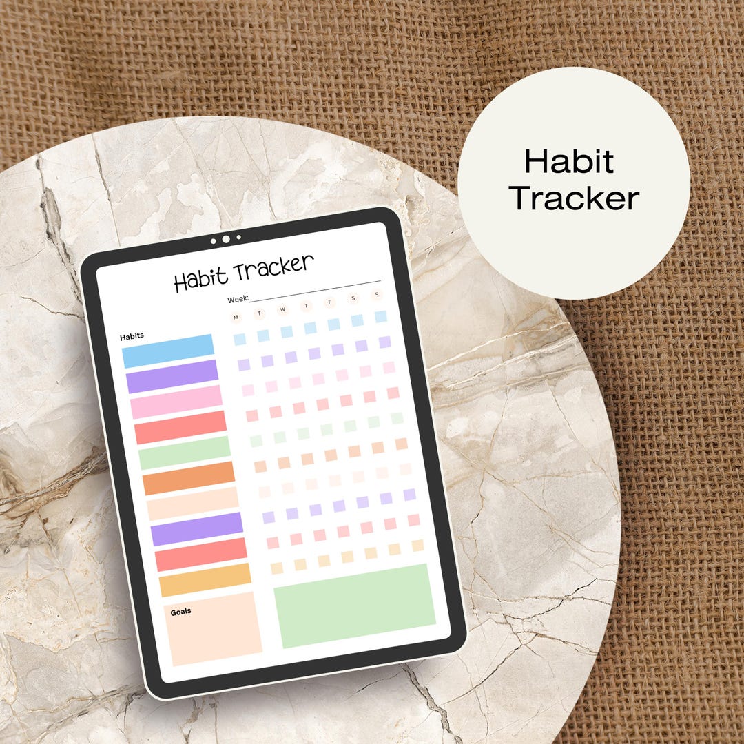Weekly Habit Tracker Printable / Minimalist Daily Habit Tracker ...