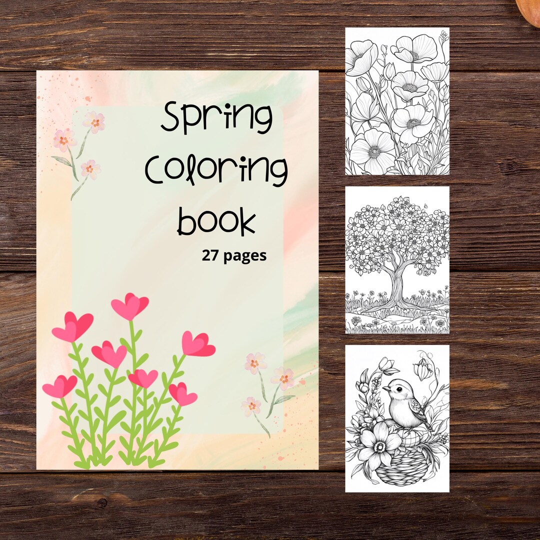 27 Spring Bundle Coloring Book, Printable Botanical Garden Scenes ...