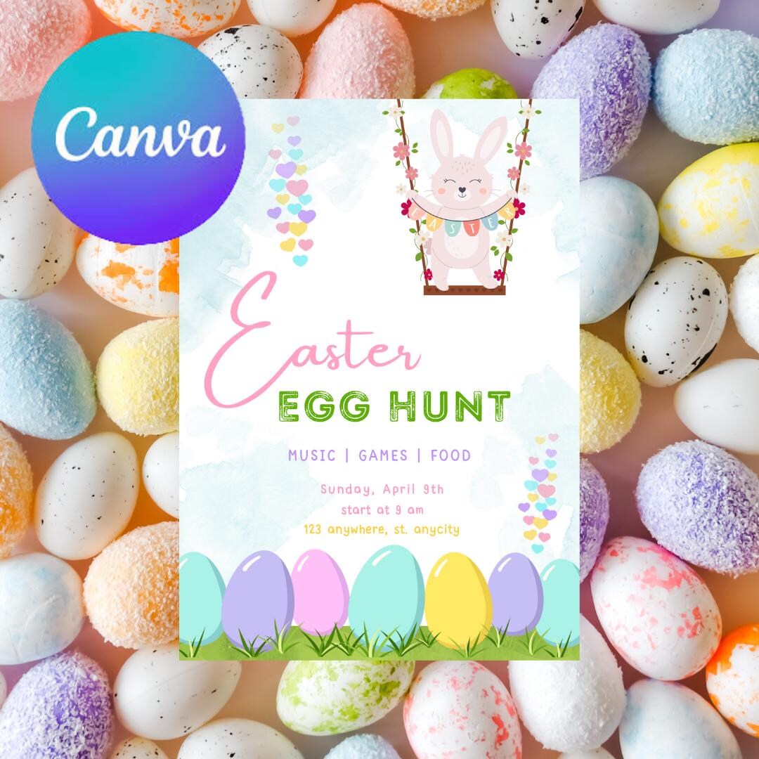 Editable Easter Party Invitation, Printable Easter Party Invitation ...