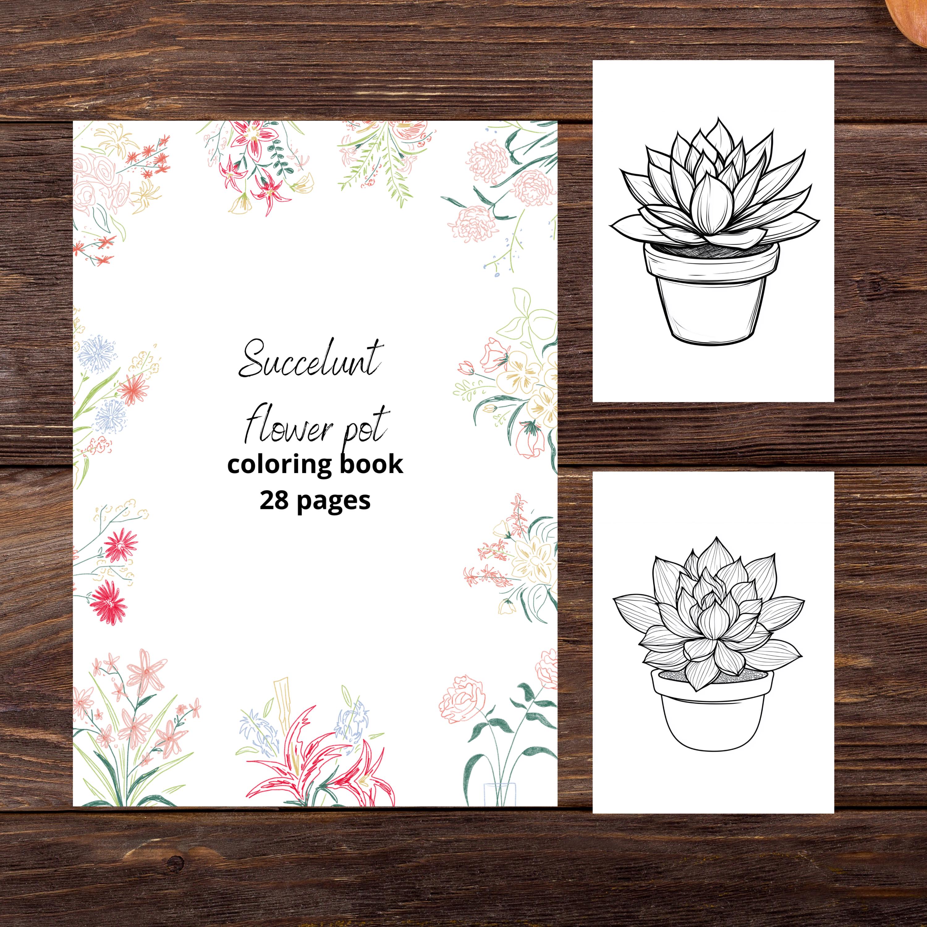 28 Succelants Plants Coloring Pages | Digital Download | Adult Coloring ...