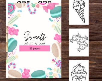 Sweets Coloring Pages for Kids, Sweets Printable, Coloring Pages of Ice ...