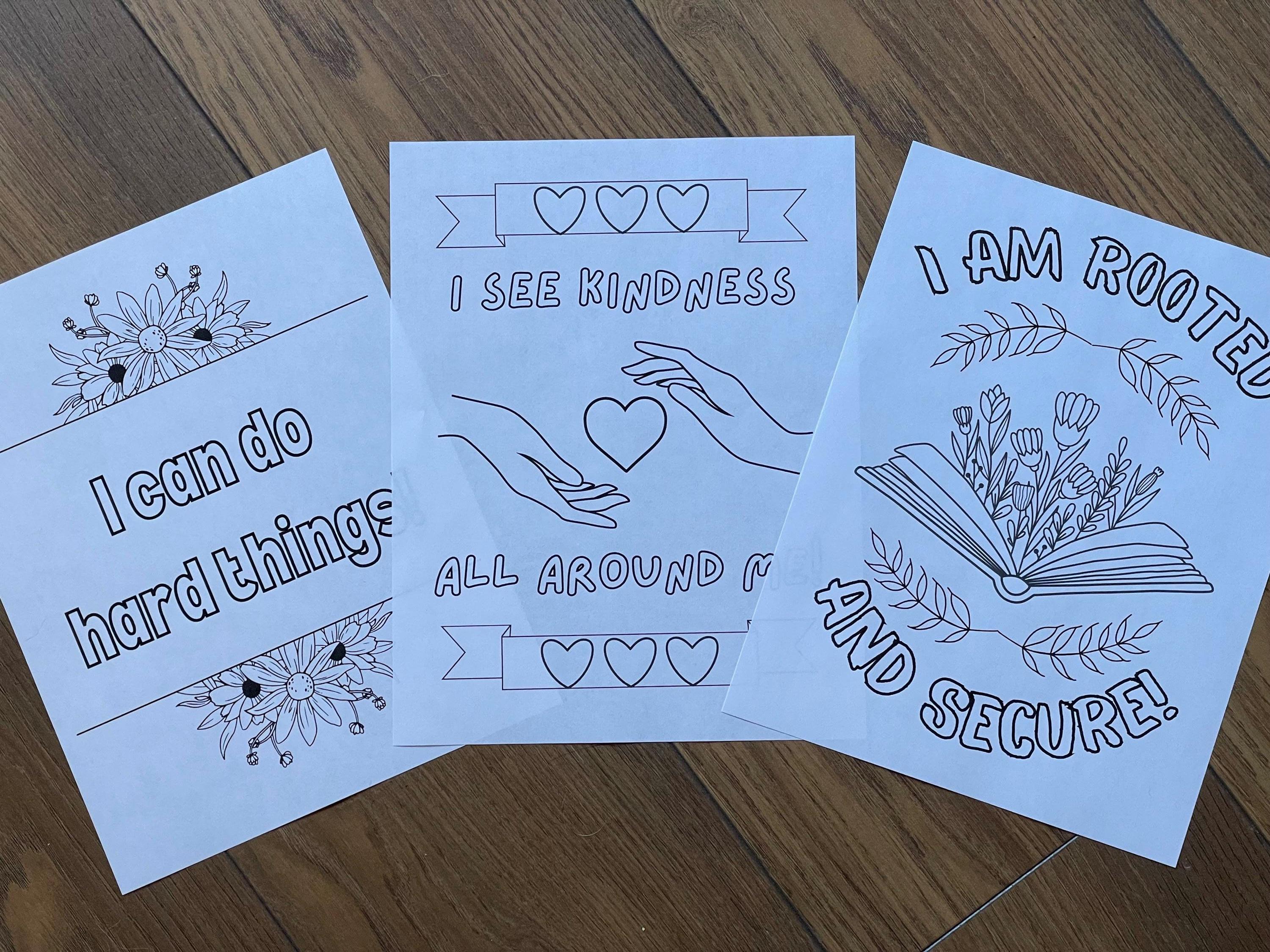 Mindfulness Coloring Pages | SEL Affirmation Pages | Growth Mindset ...