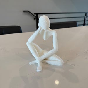 Abstract Thinking Statue – 3D Printed Minimalist Sculpture – Modern ...