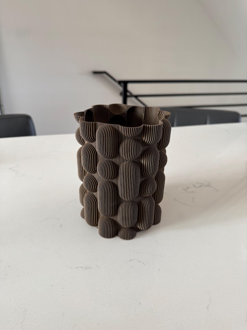 Modern Textured Vase – 3D Printed Organic Bubble Design – Minimalist ...