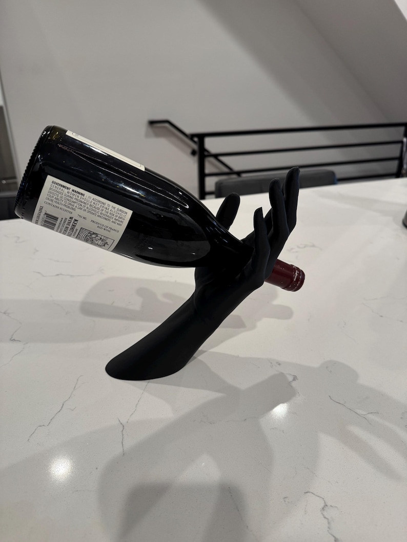 Wine Bottle Holder – 3D Printed Floating Wine Rack – Modern Barware ...