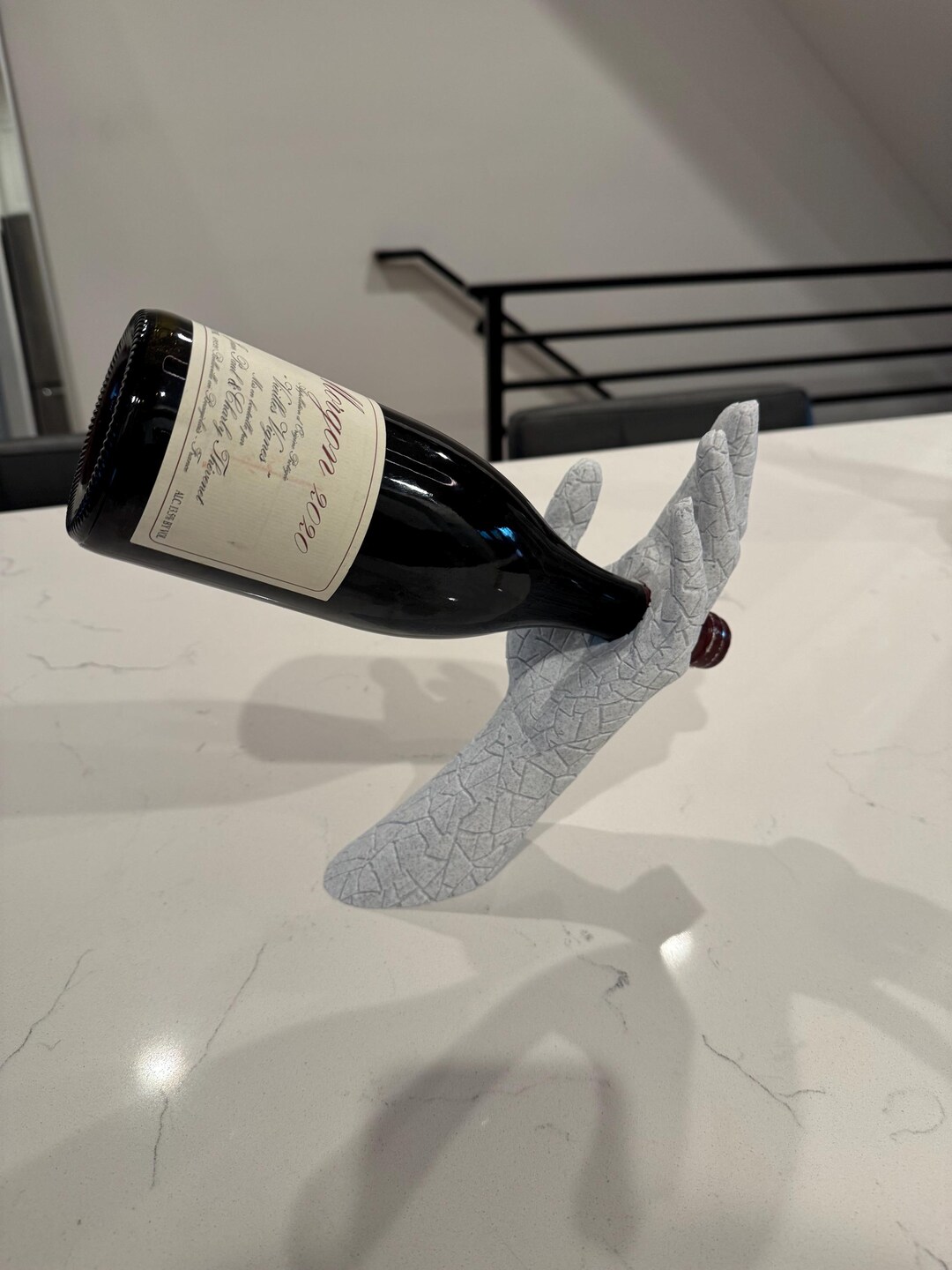 Wine Bottle Holder – 3D Printed Floating Wine Rack – Modern Barware ...