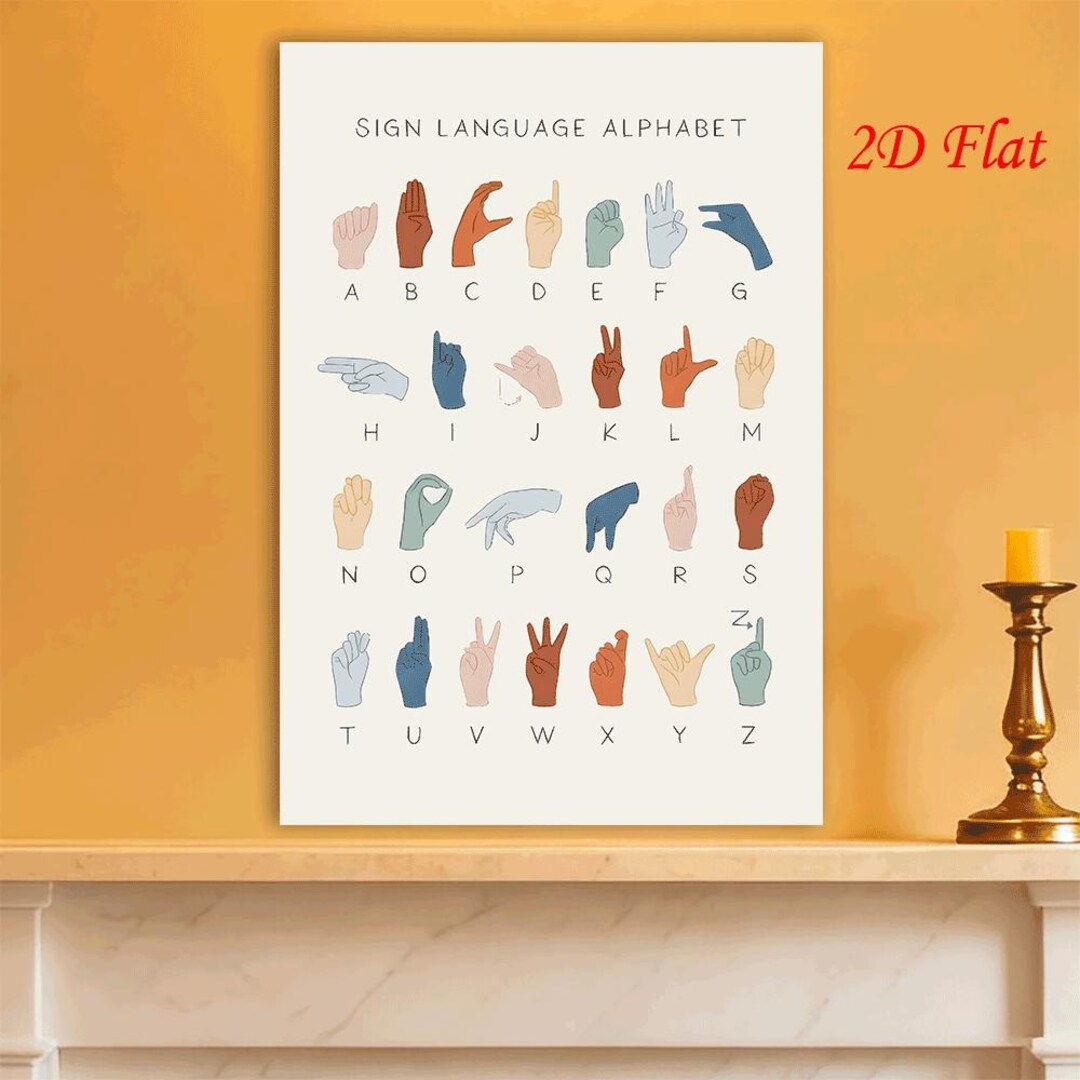 Sign Language Alphabet Wall Art Print, Special Education Lover Decor ...