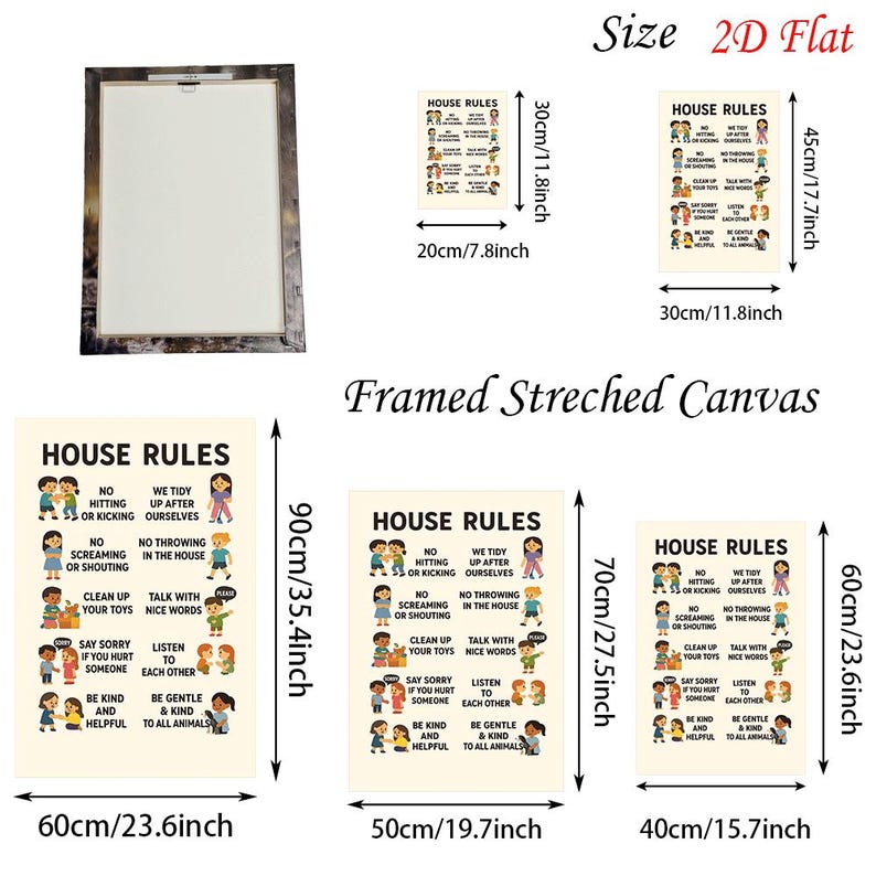 Home Rules Poster Positive Behavior Chart Kid Manners Print Playroom ...