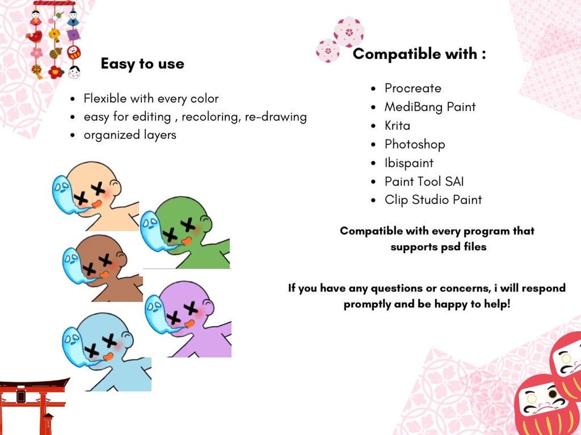25 Chibi Emote Bases: Twitch, Discord, Vtuber (PSD File) - Etsy