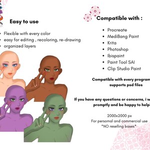 8 Body Base PSD |female Body Base | Bases to Draw Your Characters ...