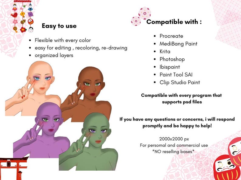 8 Body Base PSD |female Body Base | Bases to Draw Your Characters ...