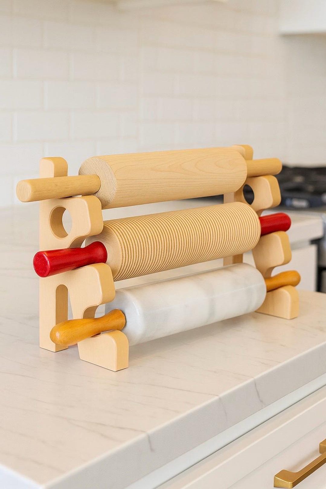 Rolling Pin Holder - Modern Kitchen Baking Rack, Custom Colors - Etsy