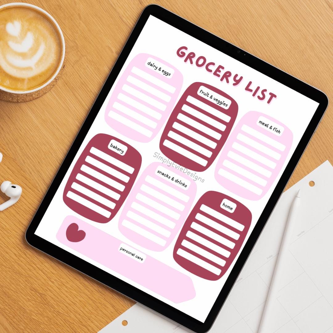 Digital Grocery List | Grocery Planner | Food Sopping List | Instant ...