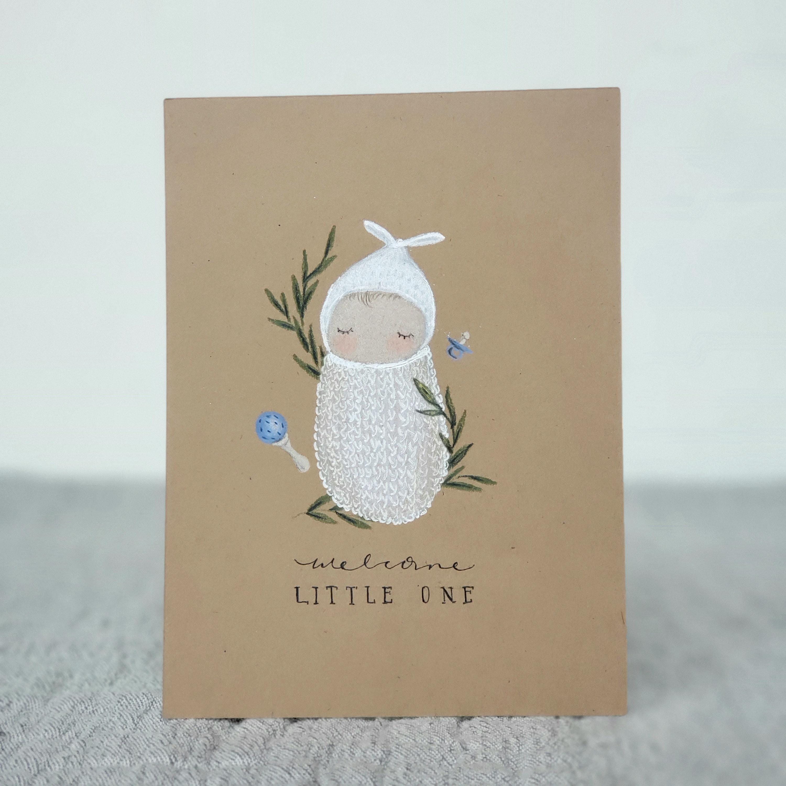 Hand-drawn New Baby Card: Blank Greeting Card, Set of 4 - Etsy