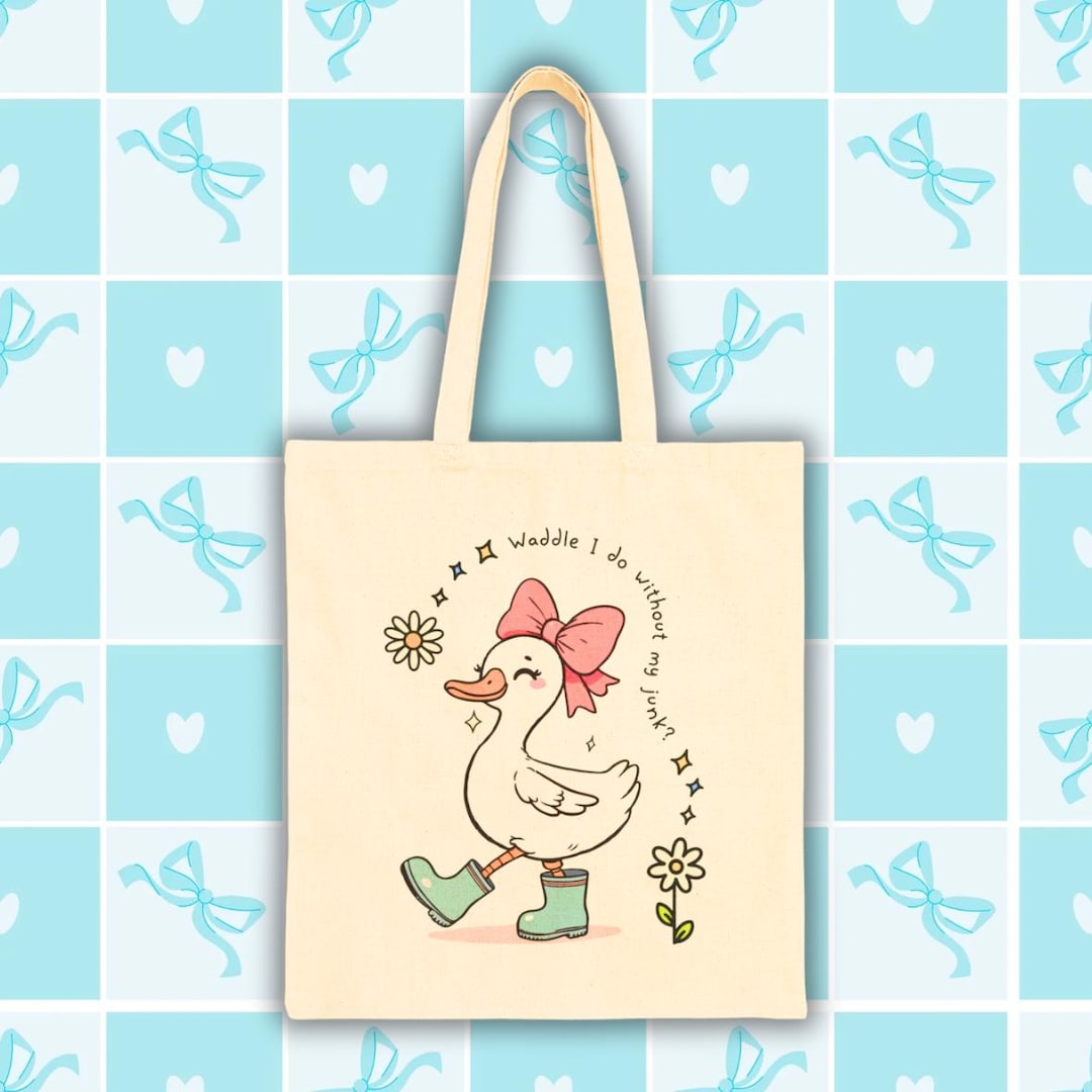 Charming Silly Goose Tote Bag | Waddle I Do Without My Stuff? | Eco ...