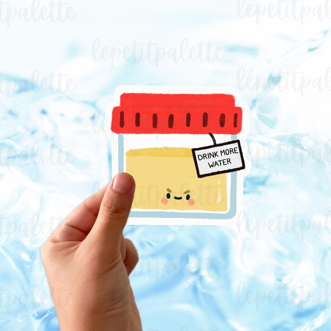 Urine Sample With Drink More Water Reminder Charming Kiss-cut Stickers ...