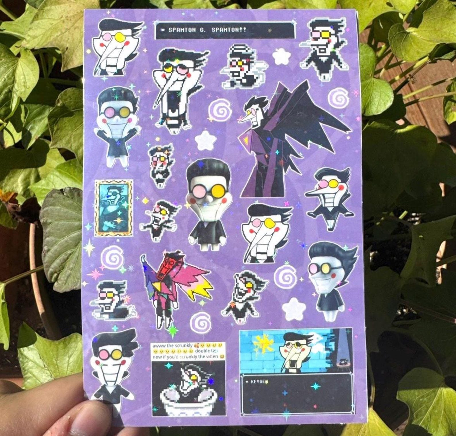 Spamton Deltarune Sparkly Sticker Sheet - Etsy