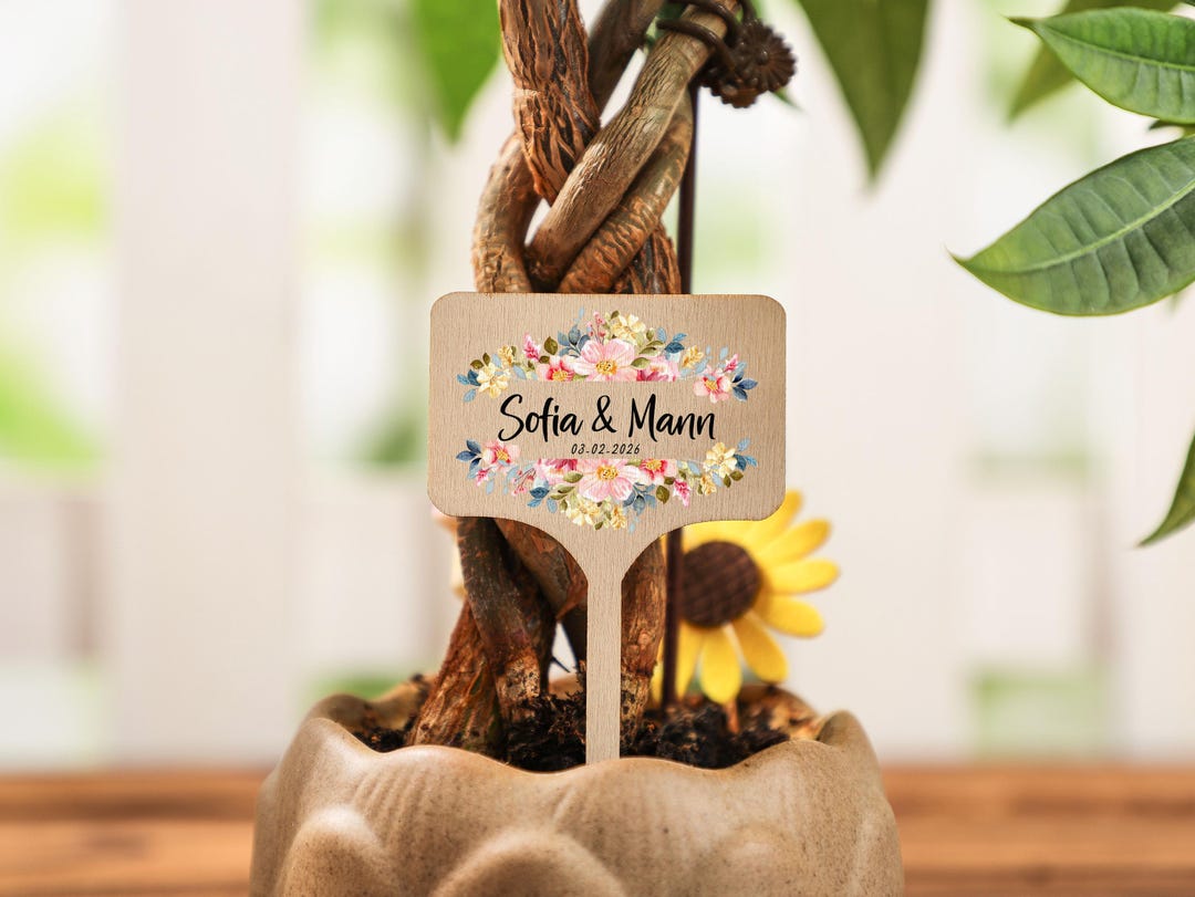 Personalized Wedding Name Tags Plant Label,thank You Tags,let Love Grow ...