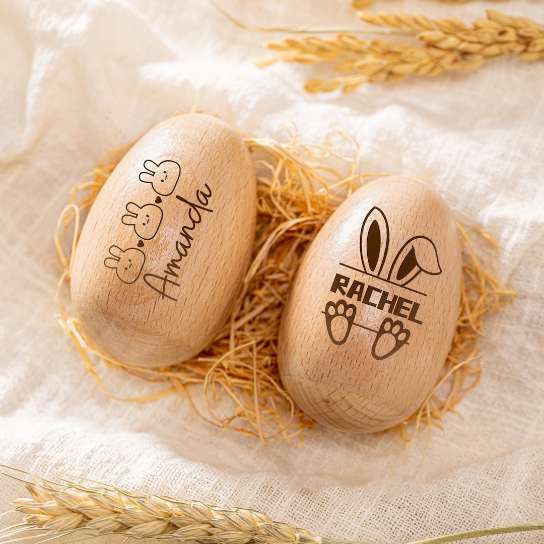 Wooden Easter Eggs Shaker,engraved Egg Shaker Kids,kids Musical ...