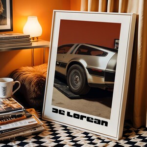 Classic Delorean DMC-12 Poster, Retro Car Wall Art, Digital Print for ...